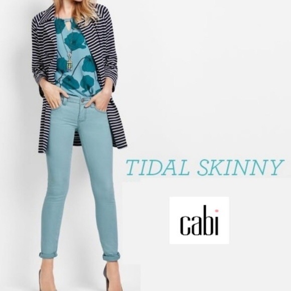 CAbi | Jeans | Cabi Pale Turquoise Tidal Curvy Skinny Jeans 28 | Poshmark